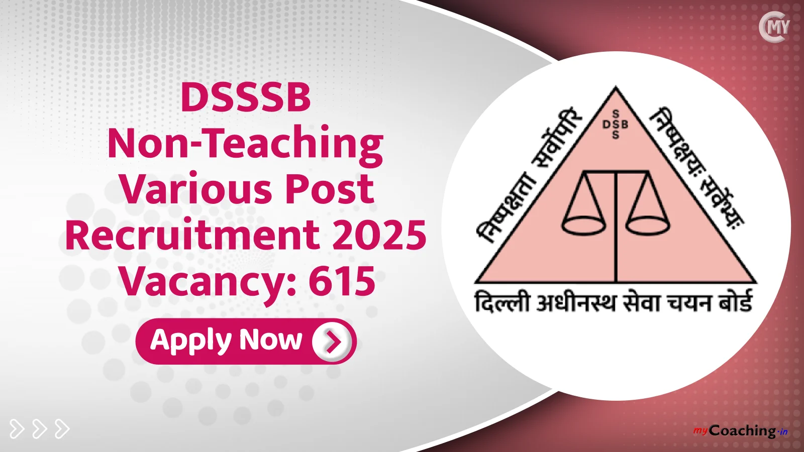 DSSSB Non Teaching Recruitment 2025 Online Form Sarkari Result