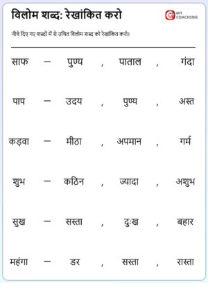 विलोम शब्द - विपरीतार्थक शब्द, हिन्दी व्याकरण, Vilom Shabd in Hindi